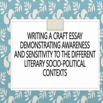 WRITING A CRAFT ESSAY POWERPOINT PRESENTATION | PPTX