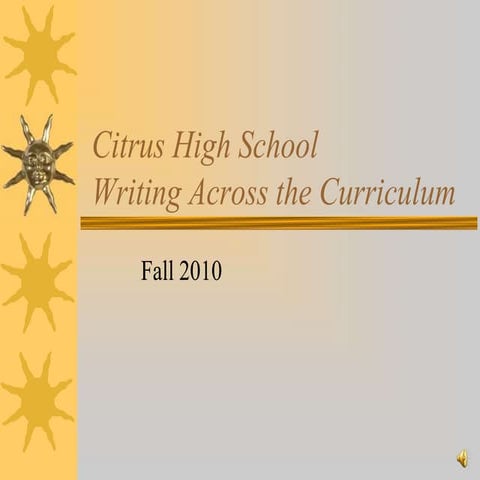 9/1/2010 - Writing Across the Curriculum | PPT