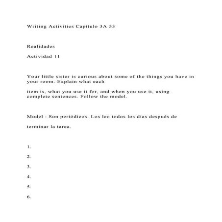 Writing Activities Capítulo 3A 53RealidadesActividad 11.docx