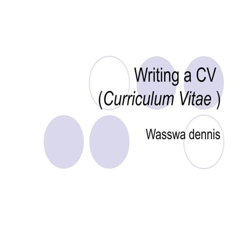 Writing a cv | PPT