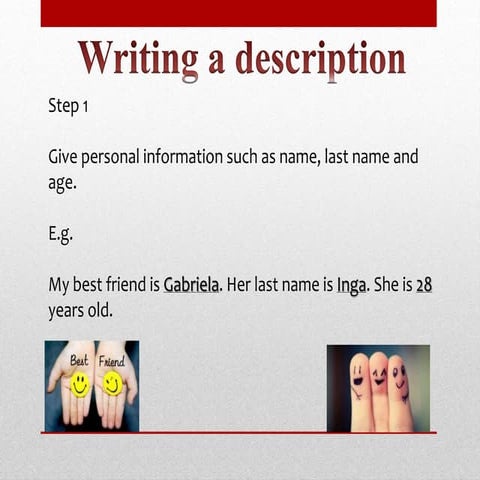 Writing a description of a friend | PPTX