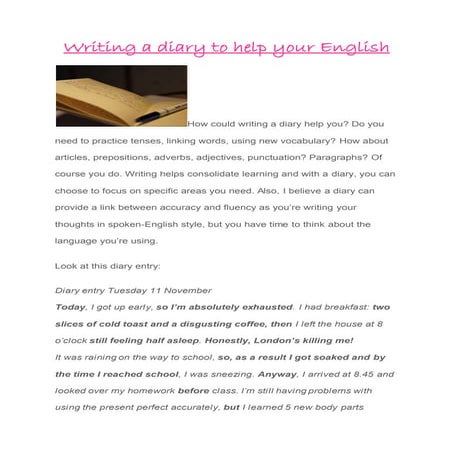Diary Writing KS3 (Year 7) | PPTX
