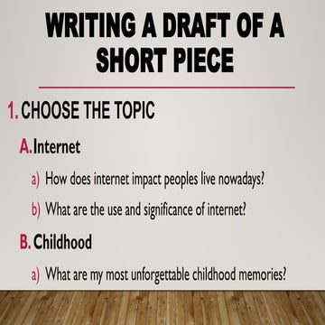 Effective Strategies for Writing a Draft of a Short Piece with Thesis ...