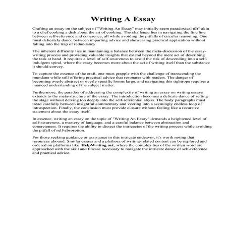 Writing A Essay. Simple Essay Example Amat | PDF