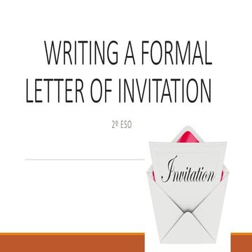 Writing a formal letter of invitation, 2º eso | PDF