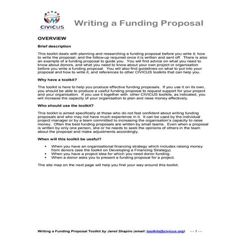 Writing a funding proposal | PDF