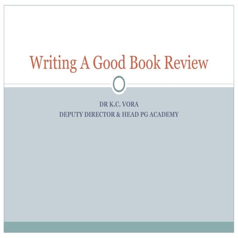 Writing A Good Book Review Ppt