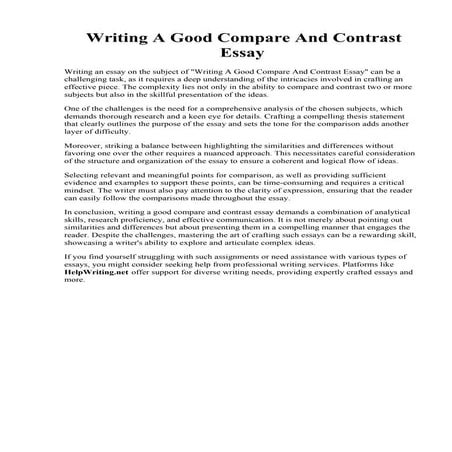 Writing A Good Compare And Contrast Essay.pdf