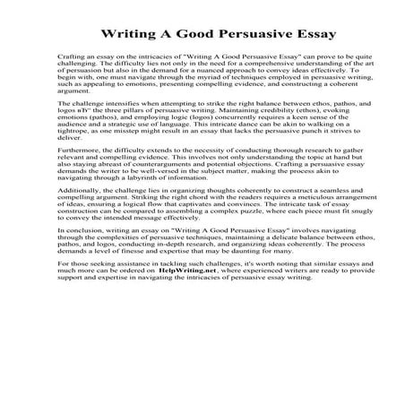 Famous Persuasive Essay | PDF