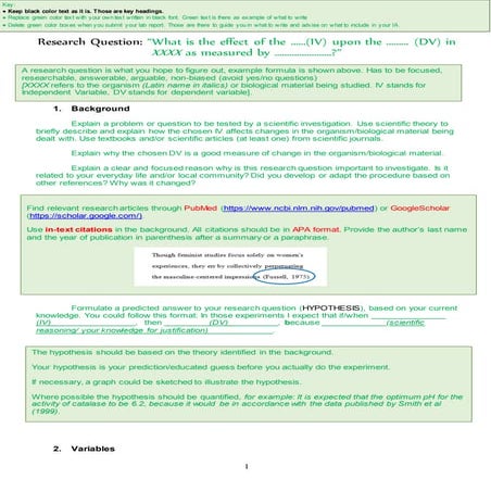 IGCSE planning an investigation student booklet | DOC