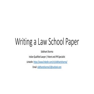 Writing a law school paper | PPT