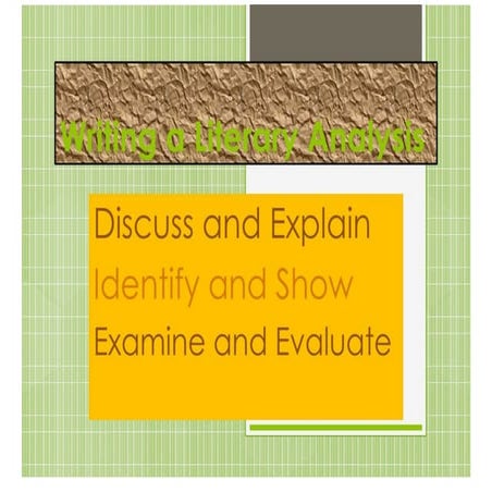 Writing A Literary Analysis | PDF