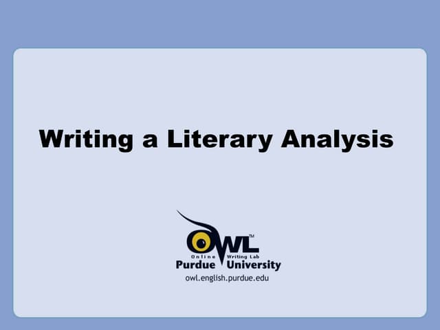 Literary analysis | PPTX