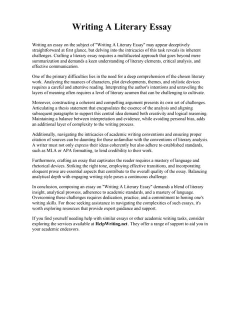 Character Analysis Essay Format. Washtenaw Community College | PDF