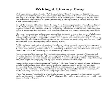 Writing A Literary Essay. What is a literary essay anyway?!? im 4 ...