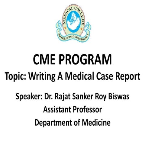 Writing a medical case report | PPTX