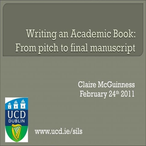 Writing an Academic Book: From pitch to final manuscript (ANLTC Seminar ...