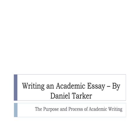 Writing an Academic Essay.ppt a student guide | PPT