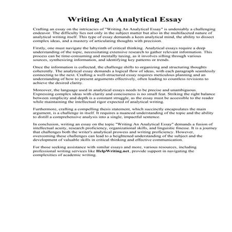 Writing An Analytical Essay | PDF | Ear, Nose and Throat Conditions ...