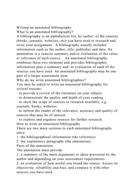 Annotated bibliography | PPT