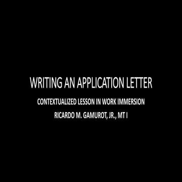 Writing an application letter | PPTX