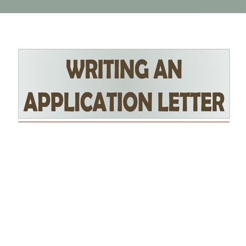 Writing an Application Letter for students activity | PPTX