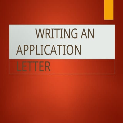 Writing an application letter | PPTX