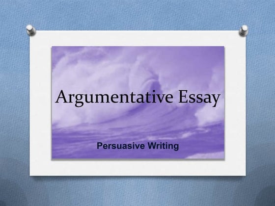 Argumentative essay ppt | PPT