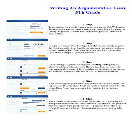 Writing An Argumentative Essay 5Th Grade | PDF