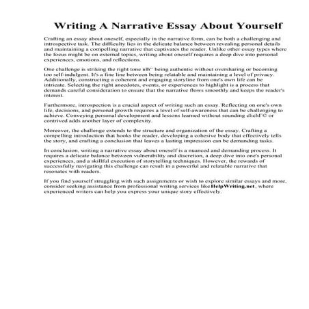 Writing A Narrative Essay About Yourself | PDF