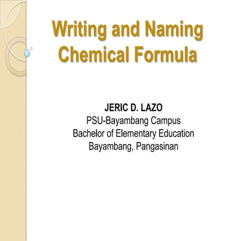 Writing and Naming formula | PPTX