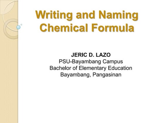 writing chemical formulas | PPT