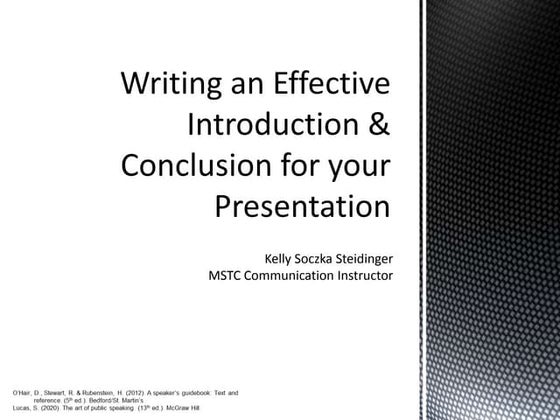 Writing An Effective Introduction For Your Speech Ppt