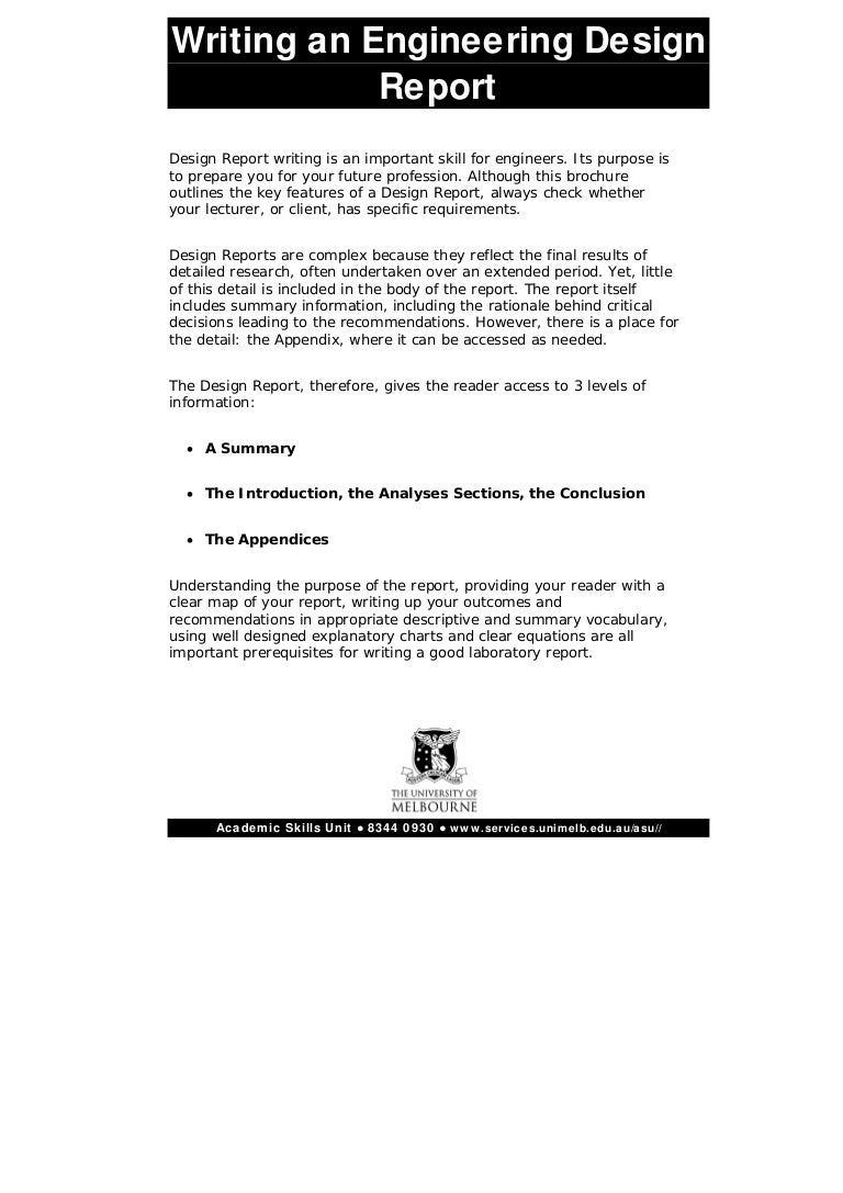 Writing an engineering design report Writing an engineering design report