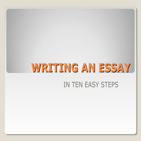 Writing an essay | PPT