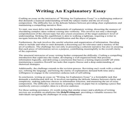 Writing An Explanatory Essay.pdf | Homework and Study | Education