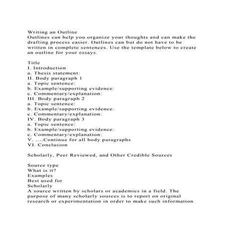 Writing an OutlineOutlines can help you organize your thoughts a.docx