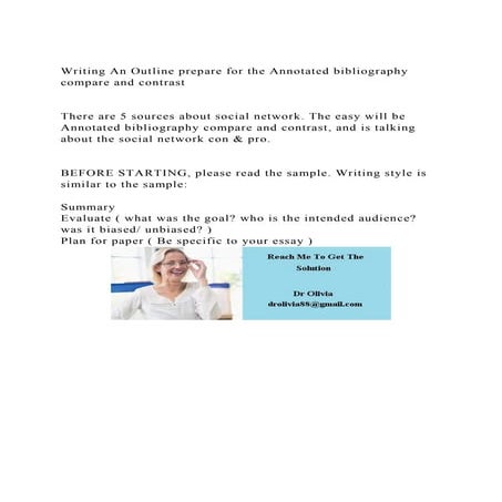 Writing An Outline prepare for the Annotated bibliography compare .docx