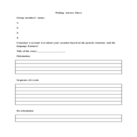 Writing answer sheet of writing storyboard | PDF