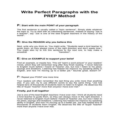 Writing a paragraph | DOC