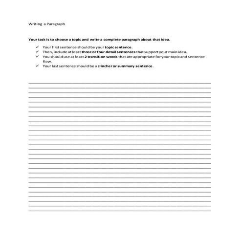 Writing a paragraph | DOCX