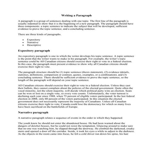 Writing a paragraph | DOCX