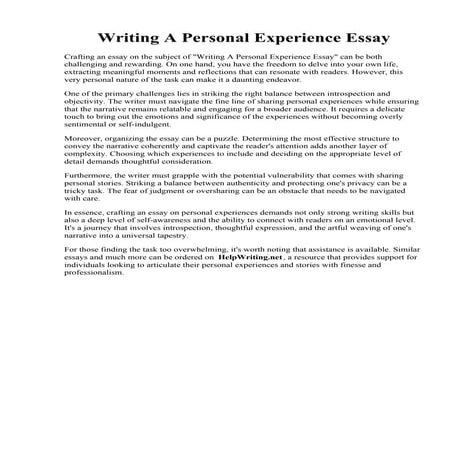 Writing A Personal Experience Essay.pdf