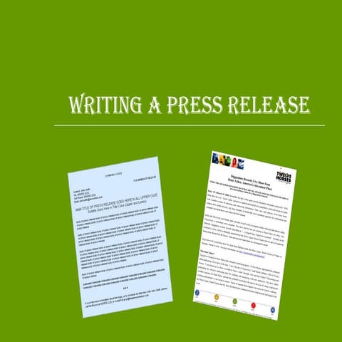 Writing A Press Release | PPT