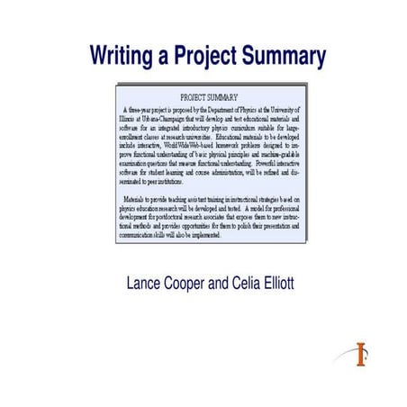 Writing A Project Summary | PPT