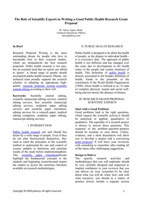 Structure for writing a scientific research proposal in biotechnology ...