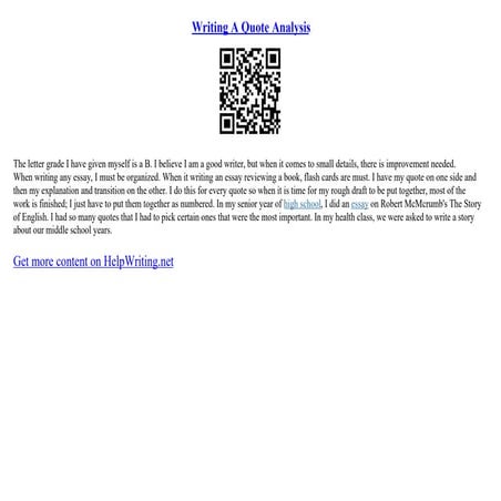 Writing A Quote Analysis | PPT