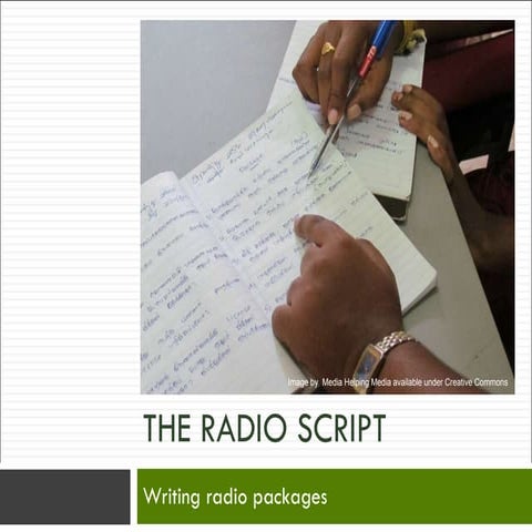Radio Script Writing And Broadcasting