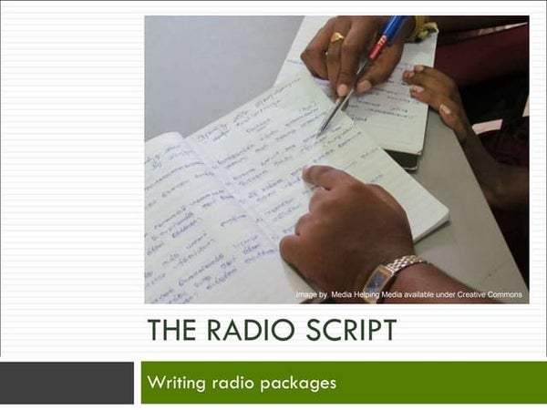 Radio Script Writing And Broadcasting
