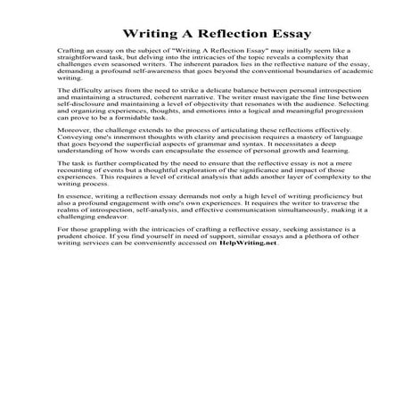 Writing A Reflection Essay | PDF | Christianity | Religion & Spirituality